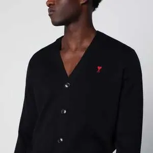 AMI Paris De Coeur Merino Wool Cardigan