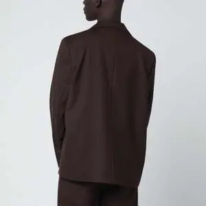 Séfr Seydou Mud-colored Jacket In Wool Blend Twill