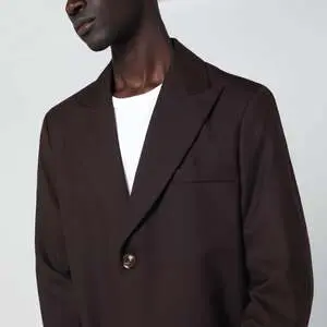 Séfr Seydou Mud-colored Jacket In Wool Blend Twill