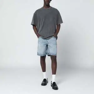 REPRESENT Light Washed-effect Denim Bermuda Shorts