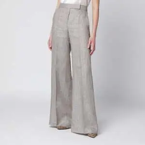 Max Mara Chevron Linen Trousers - Beige