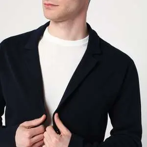 ROBERTO COLLINA Navy Cotton Jacket Cardigan
