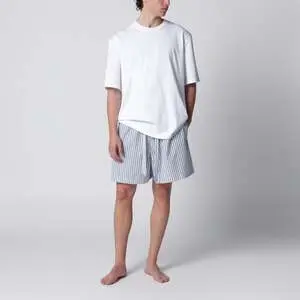 TEKLA Organic Cotton Striped Pajama Shorts