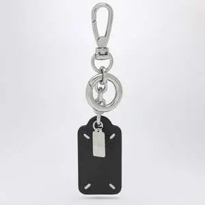 MAISON MARGIELA Double-label Keychain In Grained Calf Leather - Black