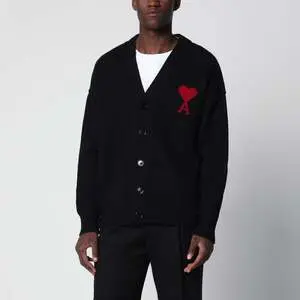 AMI Paris De Coeur Virgin Wool Cardigan