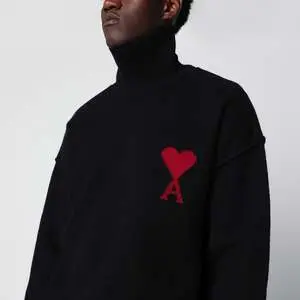 AMI Paris De Coeur Intarsia Turtleneck Sweater