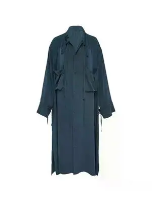 Y’s Draped Back-slit Midi Dress