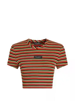 Dolce & Gabbana Striped Jersey T-shirt - Orange