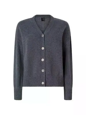 Pinko Ribbed-trim V-neck Cardigan - Grey
