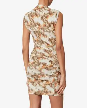 ETOILE Iria Printed Draped Jersey Dress