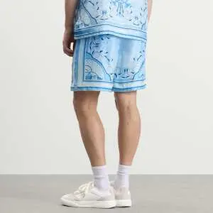 Casablanca Egyptian Rug Silk Shorts - Blue