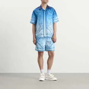 Casablanca Egyptian Rug Silk Shorts - Blue