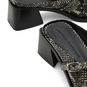 JUSTINE CLENQUET Andie Python Print Leather Mules