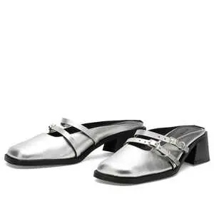 JUSTINE CLENQUET Andie Metallic Leather Mules