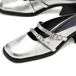 JUSTINE CLENQUET Andie Metallic Leather Mules