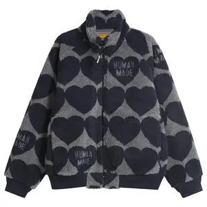 HUMAN MADE Heart Pattern Fleece Zip-up Jacket