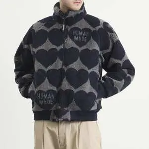 HUMAN MADE Heart Pattern Fleece Zip-up Jacket