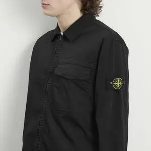 Stone Island Organic Cotton Satin Zip Shirt Jacket