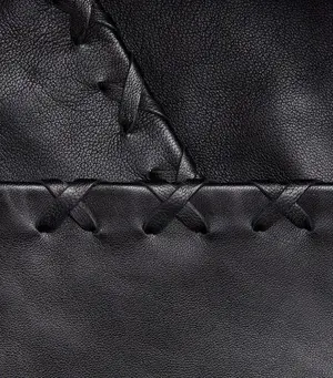 RÓHE Leather Jacket With Blanket Stitch Detailing