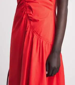 Theory Asymmetric Ruched Midi Dress