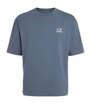 C.P. COMPANY Cotton Logo T-shirt - Blue