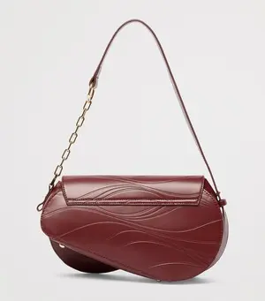 Marina Rinaldi Faux Leather Shoulder Bag With Gold-tone Detailing - Red