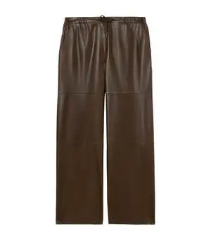 Marina Rinaldi Leather Drawstring Trousers