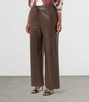 Marina Rinaldi Leather Drawstring Trousers