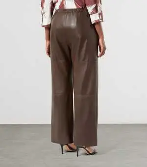 Marina Rinaldi Leather Drawstring Trousers
