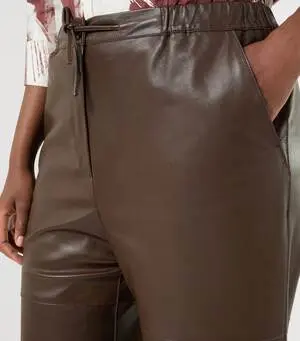 Marina Rinaldi Leather Drawstring Trousers