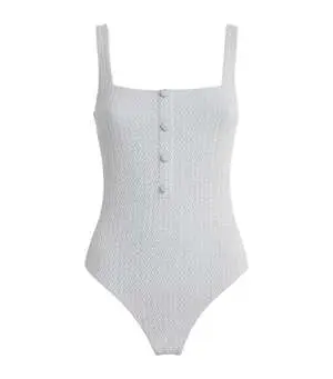 Devon Windsor Herringbone Layla One Piece Swimsuit - Blue