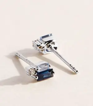 SUZANNE KALAN Gold, Diamond And Sapphire Bold Stud Earrings