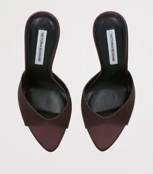 Victoria Beckham Harlow Satin Heeled Mules 100 - Burgundy