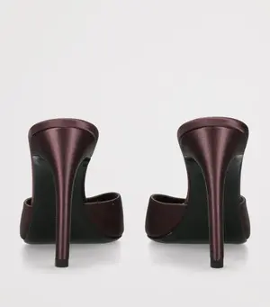 Victoria Beckham Harlow Satin Heeled Mules 100 - Burgundy