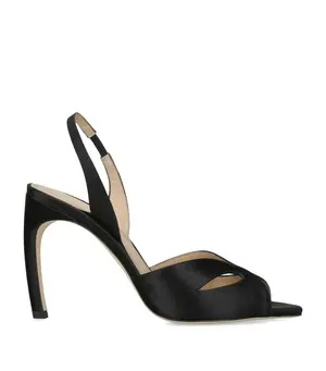 Victoria Beckham Satin Harlow Mask Slingback Heels 100 - Black