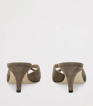 Victoria Beckham Suede Harlow Mask Mules 55 - Brown
