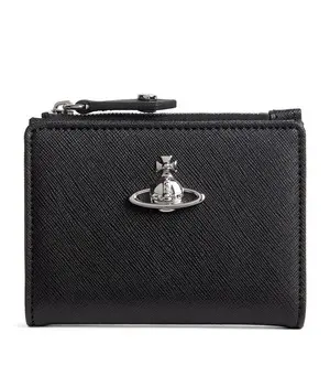 VIVIENNE WESTWOOD Saffiano Leather Card Holder - Black