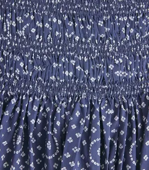 Matteau Shirred Cotton Mini Dress With Geometric Print