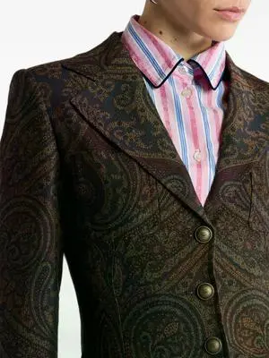 Etro Single-breasted Wool-blend Jacquard Jacket With Paisley Motif