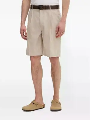 LES DEUX Pleated Twill Shorts - Neutrals