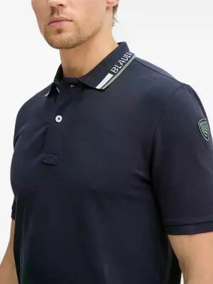 BLAUER. Logo-patch Short-sleeve Polo Shirt