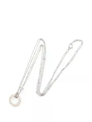 Cartier 2010s Love Circle Diamond Necklace - Silver