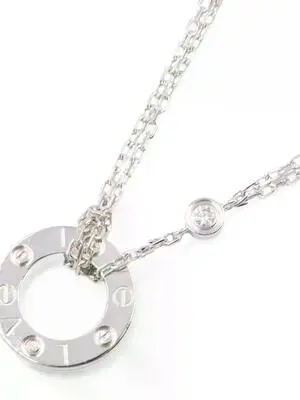 Cartier 18k White Gold Diamond Circle Pendant Necklace