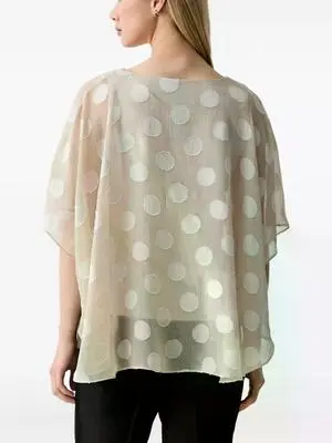 Joseph Ribkoff Polka-dot Tie-neck Blouse
