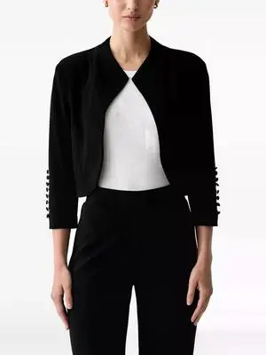 Joseph Ribkoff Button-cuff Cropped Jacket - Black