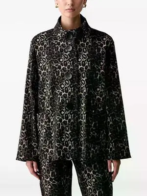 Joseph Ribkoff Leopard-print Button-up Jacket - Black