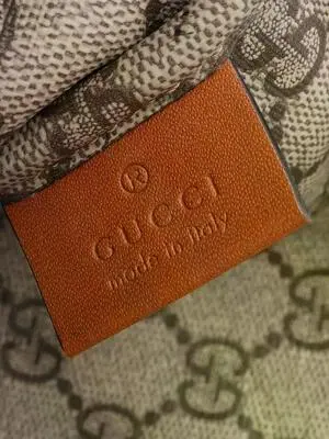Gucci 2010s Logo-print Leather-trim Clutch Bag - Neutrals