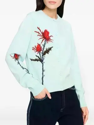 BARRIE Cashmere Thistle Motif Cardigan