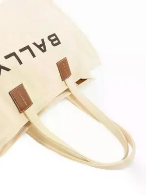 Bally Logo Print Canvas Tote Bag