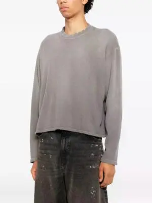 MOOJI MOOJI Waffle-knit Raw-edge Sweater